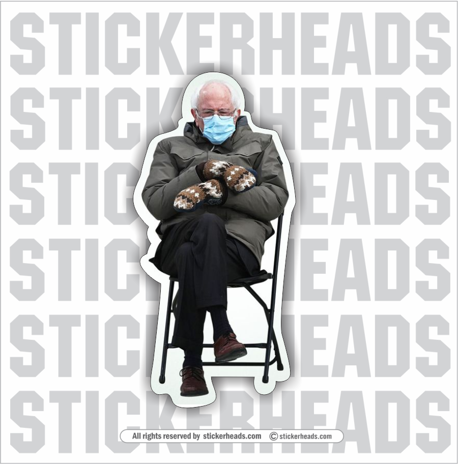 Bernie Mood Mittens - Funny Sticker – Stickerheads Stickers
