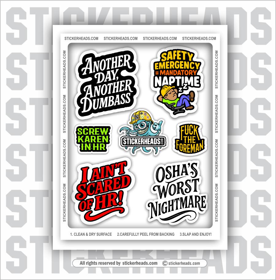 RANDOM SHIT - GET FIRED PACK #3 - WORK MISC Funny Sticker ...