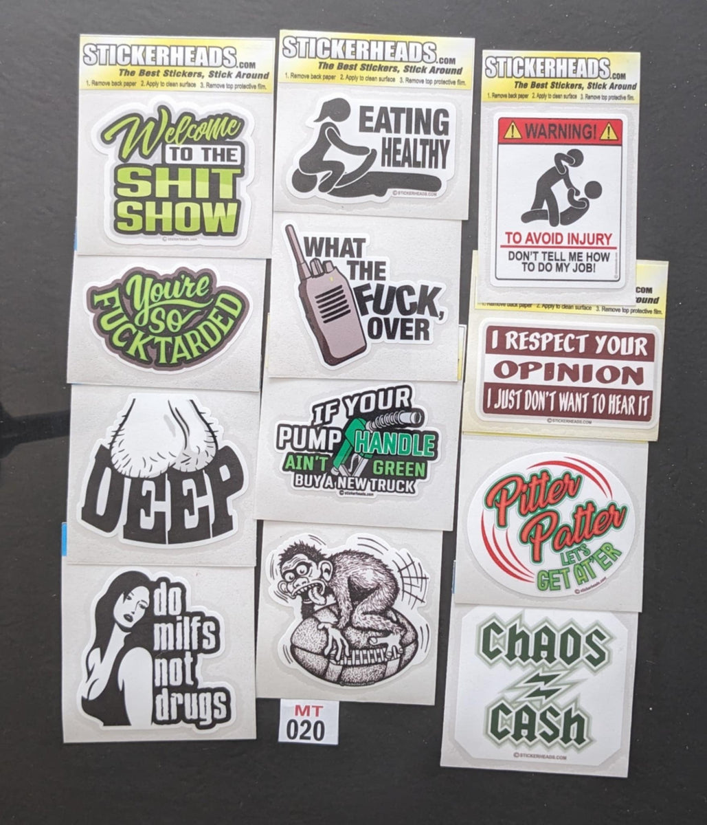 ⭕MT020 - Misc Funny 12-3" Sticker Pack | | Over Run Sticker Deal ...