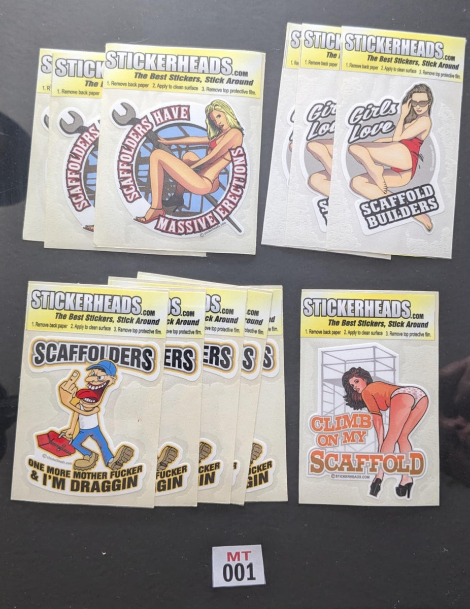 ⭕MT001 - Scaffold Scaffolding - 12-3" Sticker Pack | | Over Run Sticke ...