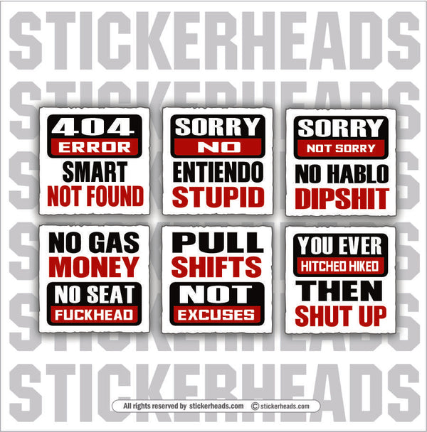 RIPPED AND ROWDY - Work Job Funny Sticker 6 Pack – Stickerheads Stickers