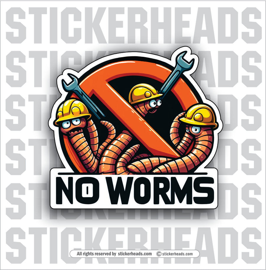 Worms ver #3 - Work Job union Sticker – Stickerheads Stickers