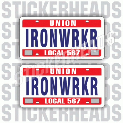 License Plate - Custom Text - Ironworker Ironworkers Iron Worker Stick ...