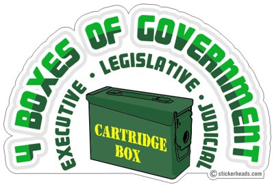 4 Boxes Of Government - Pro Gun Sticker – Stickerheads Stickers