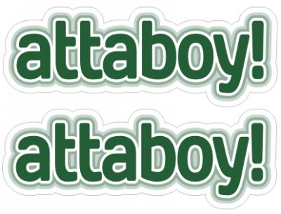attaboy (2 stickers) - Funny Sticker – Stickerheads Stickers