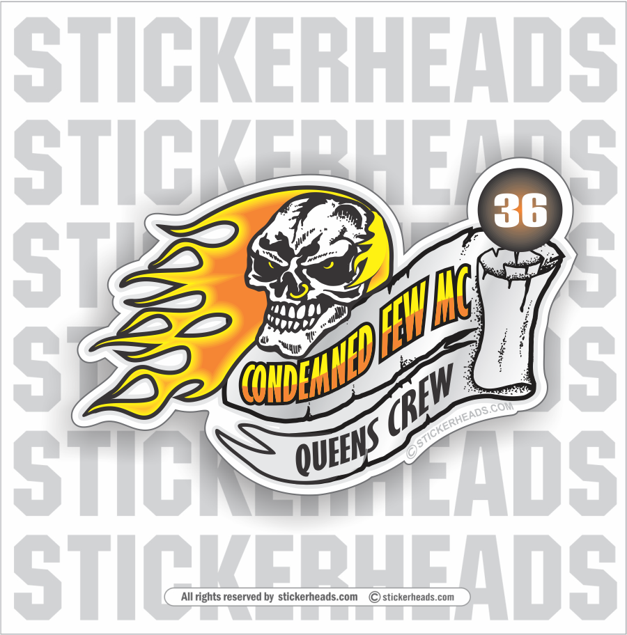 Condemned Few Skull & Banner - Incentives Sticker – Stickerheads Stickers