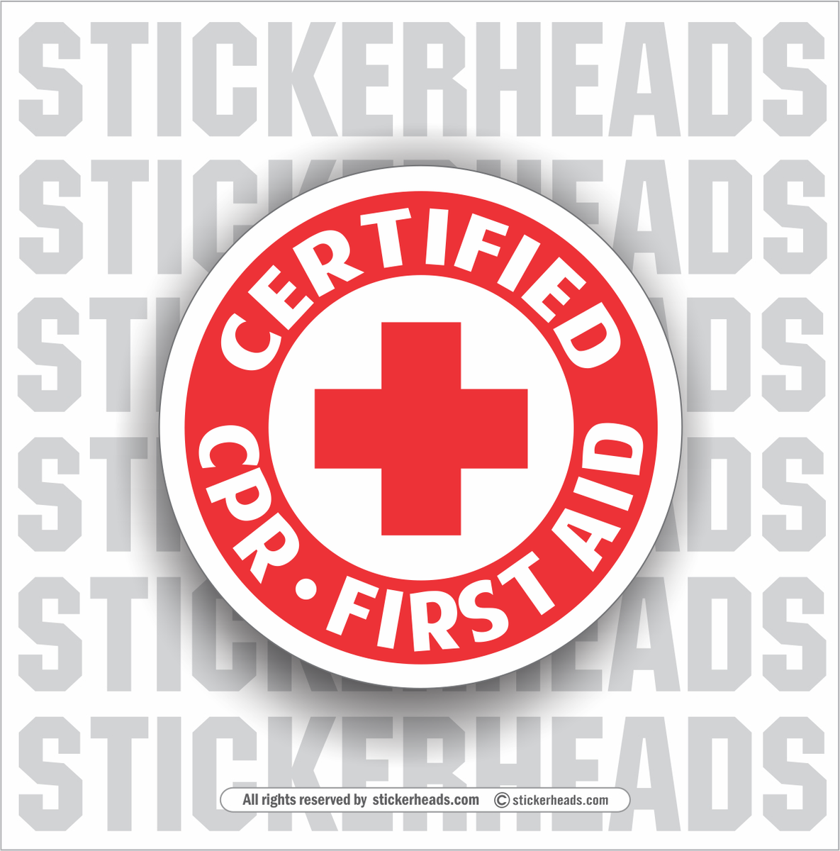Certified CPR First Aid - REDCROSS - Funny Work Sticker – Stickerheads ...