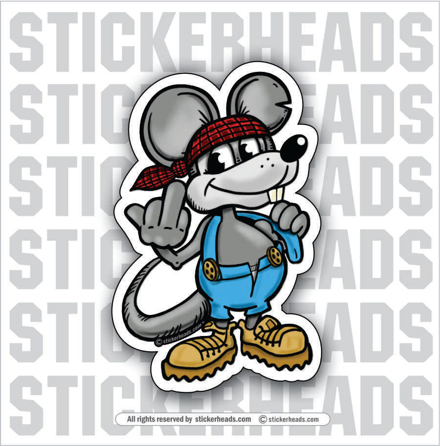 Flip Off Work Boots Bandanna MOUSE - Work Union Misc Funny Sticker ...