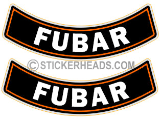 FUBAR (2 stickers) Helmet - Bike Biker Motorcycle Sticker ...