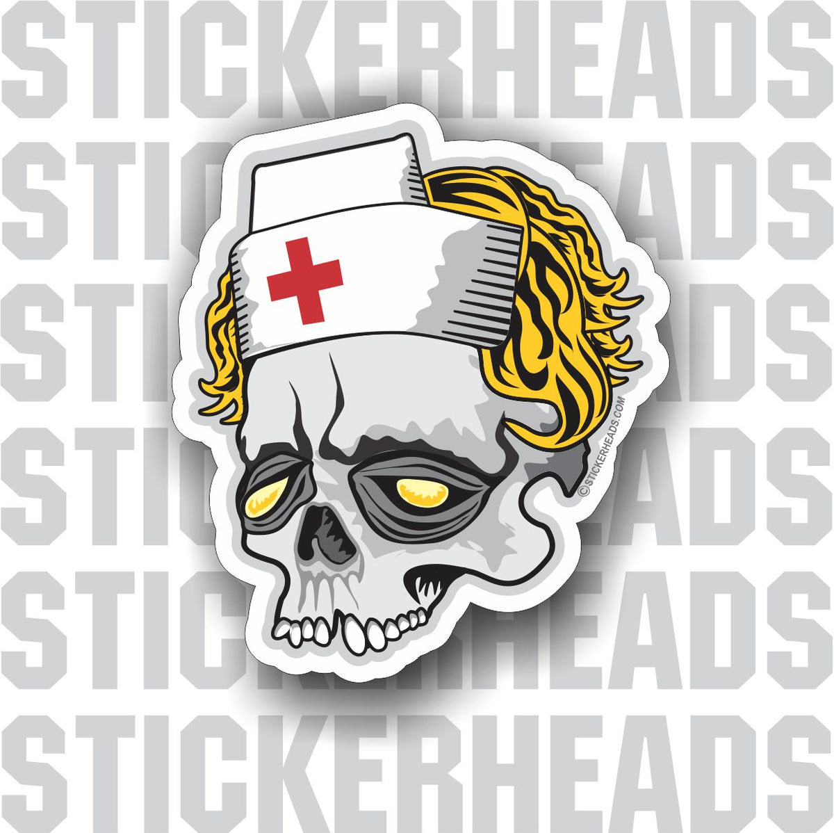 Nurse Skull - Nursing Nurse RN - Occupation Sticker – Stickerheads Stickers