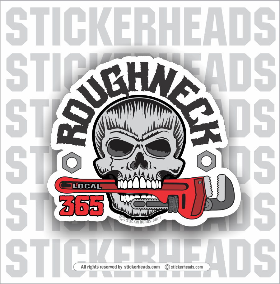 ROUGHNECK SKULL - PIPE WRENCH - Oilfield Oil Patch Driller Drilling Ri ...