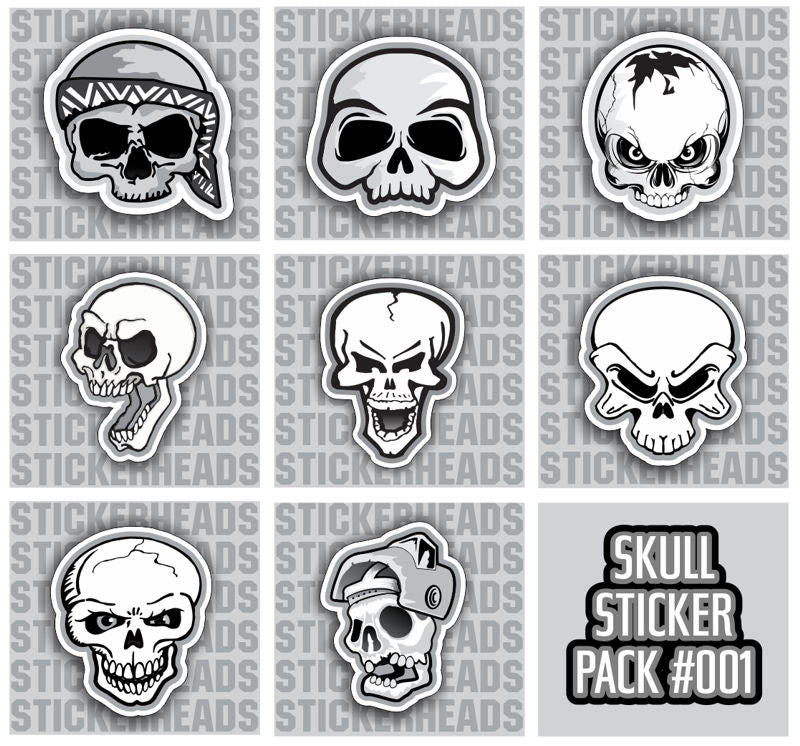 SKULL PACK #001 - Skull Sticker Pack – Stickerheads Stickers