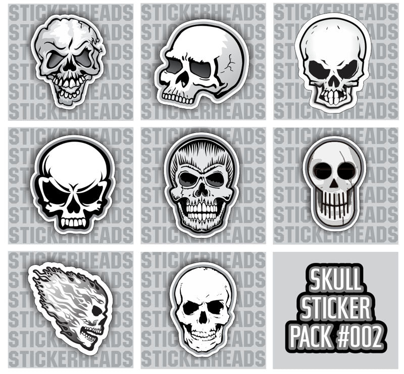 SKULL PACK #002 - Skull Sticker Pack – Stickerheads Stickers