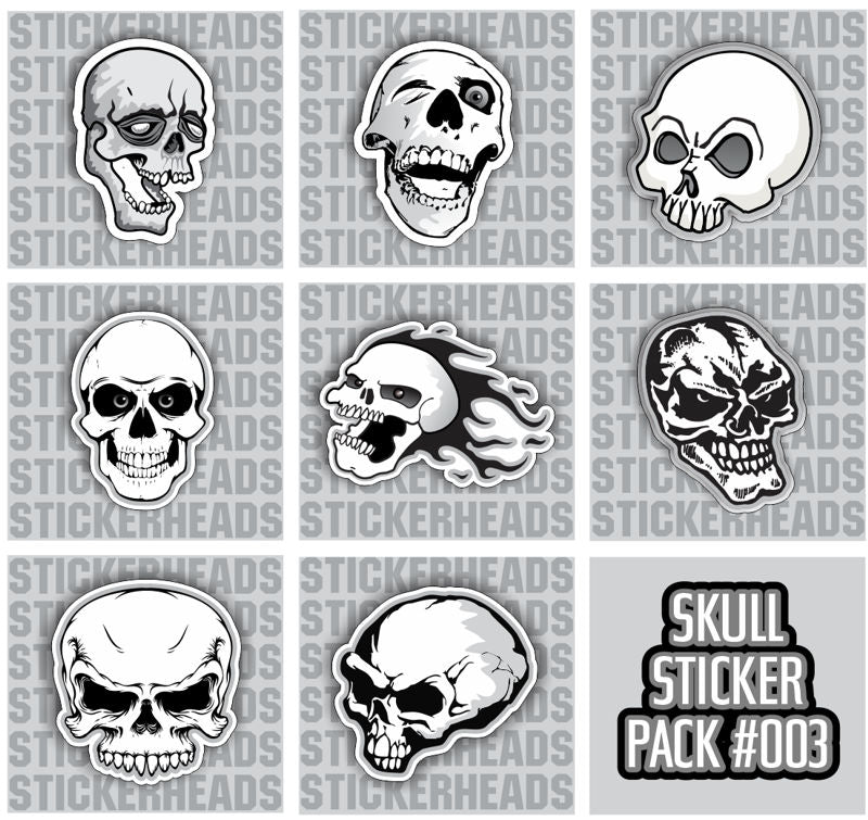 SKULL PACK #003 - Skull Sticker Pack – Stickerheads Stickers