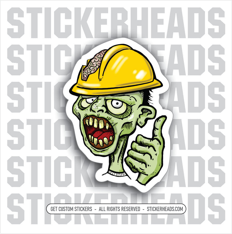 Thumbs Up ZOMBIE - Funny Work Sticker – Stickerheads Stickers