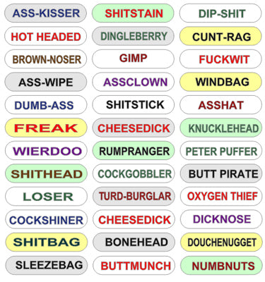 Bad Names - Funny Sticker – Stickerheads Stickers