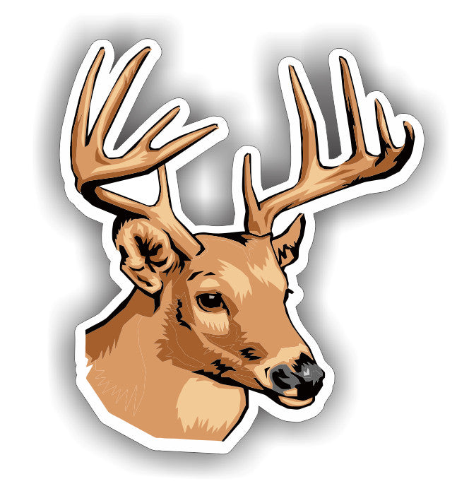 Nice Deer Buck Head Hunter - Hunting Hunt Sticker – Stickerheads Stickers
