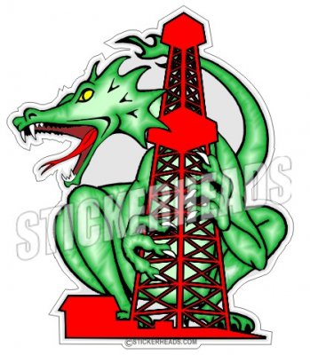 Oil Rig Dragon - Oilfield Oil Patch Driller Drilling - Sticker ...