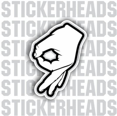 Made ya look OK hand sign circle game - Funny Sticker – Stickerheads ...