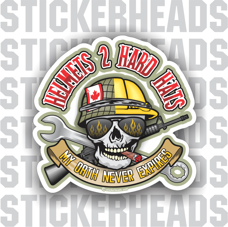 Helmets 2 Hard Hats Skull - My Oath Never Expires - Misc Union Sticker ...