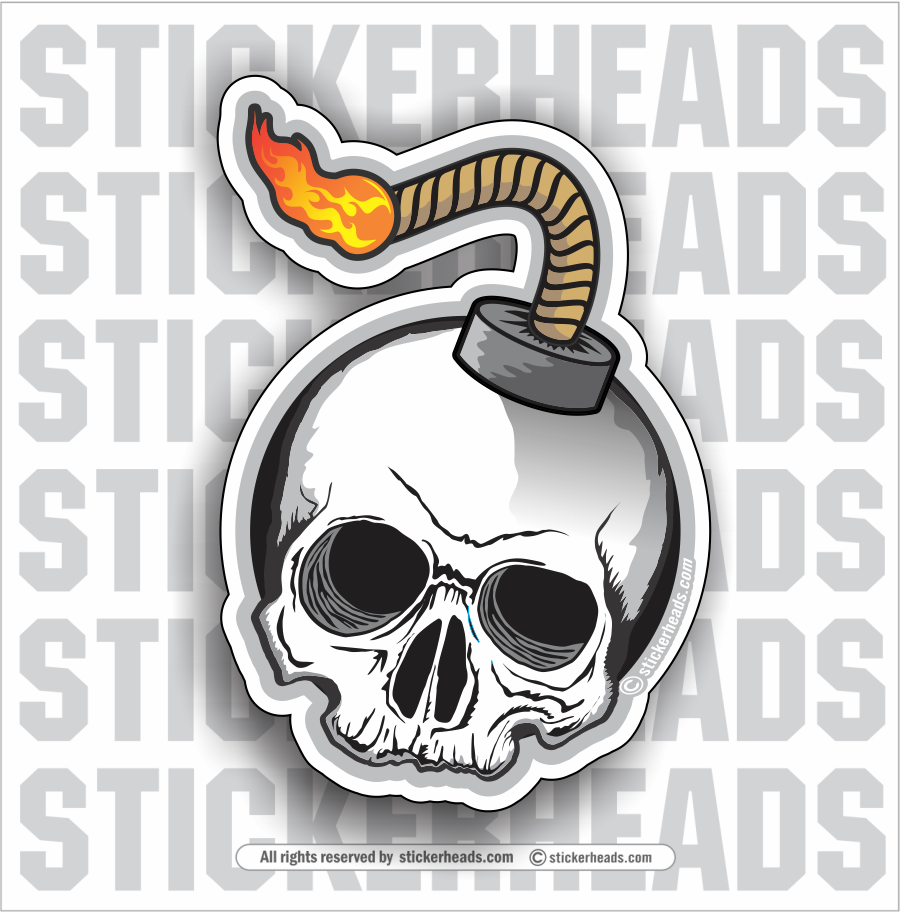 Skull Bomb BOMB - Funny Sticker – Stickerheads Stickers